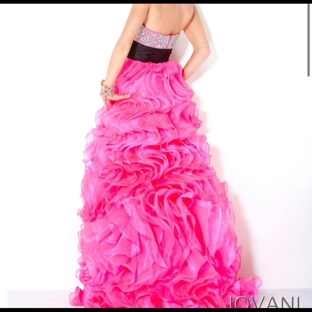 Jovani Hot Pink Crystal Ruffle Gala Gown Or Prom Dres… - Gem